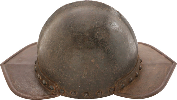 A NORTH EUROPEAN (GERMAN) SAPPER'S POT HELMET OF SIEGE WEIGHT C.1625 ...