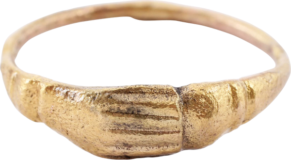 MEDIEVAL EUROPEAN HANDSHAKE RING C.1400-1600, SIZE 9 ½ – Fagan Arms