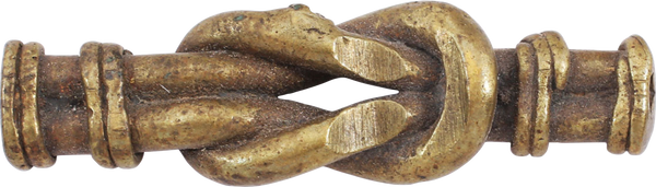 ASHANTI FIGURAL GOLD WEIGHT, SQUARE KNOT C.1900, ex: Sir Cecil Armitag ...