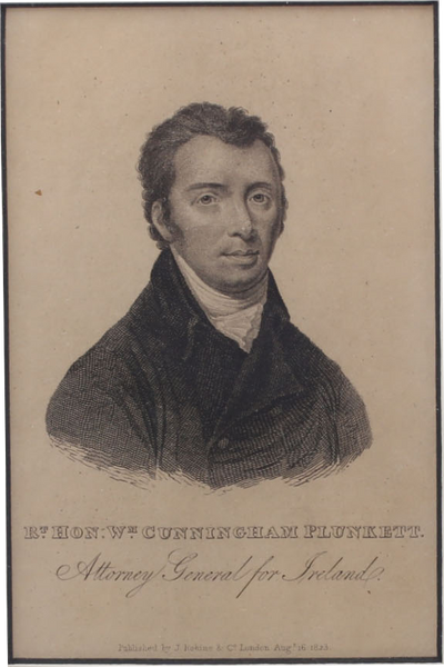 ORIGINAL ENGLISH LITHOGRAPH, Rt Hon Wm CUNNINGHAM PLUNKETT – Fagan Arms